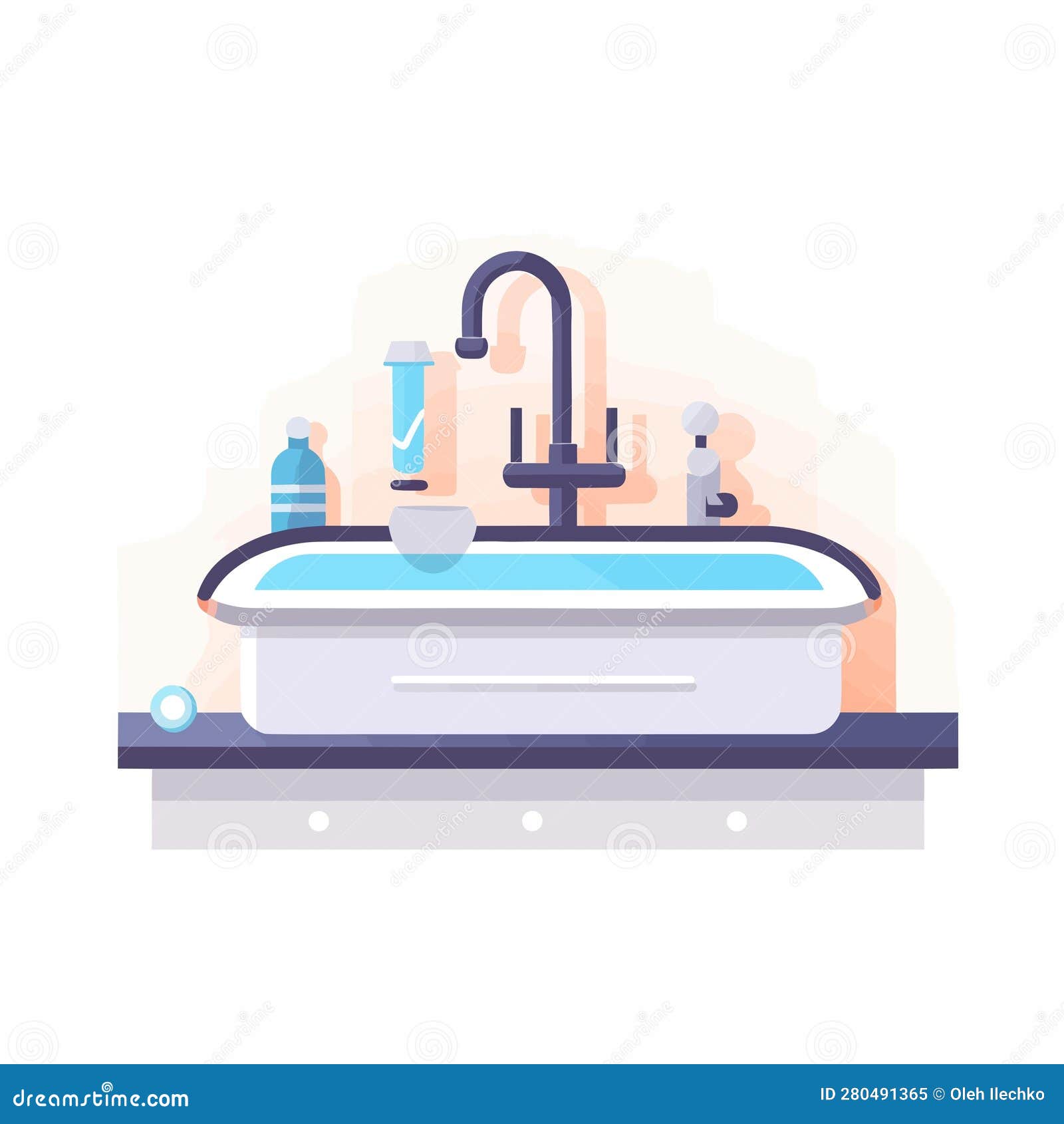 Sink Vector Isolated on White Illustration Stock Vector - Illustration ...