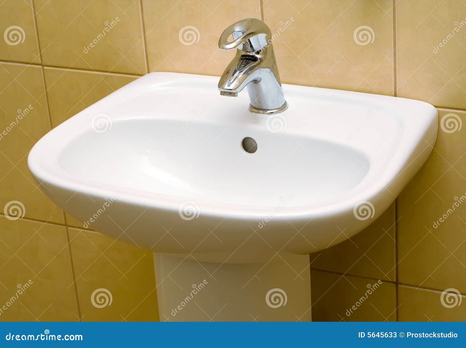 Sink in the WC stock image. Image of tile, blowing, room - 5645633