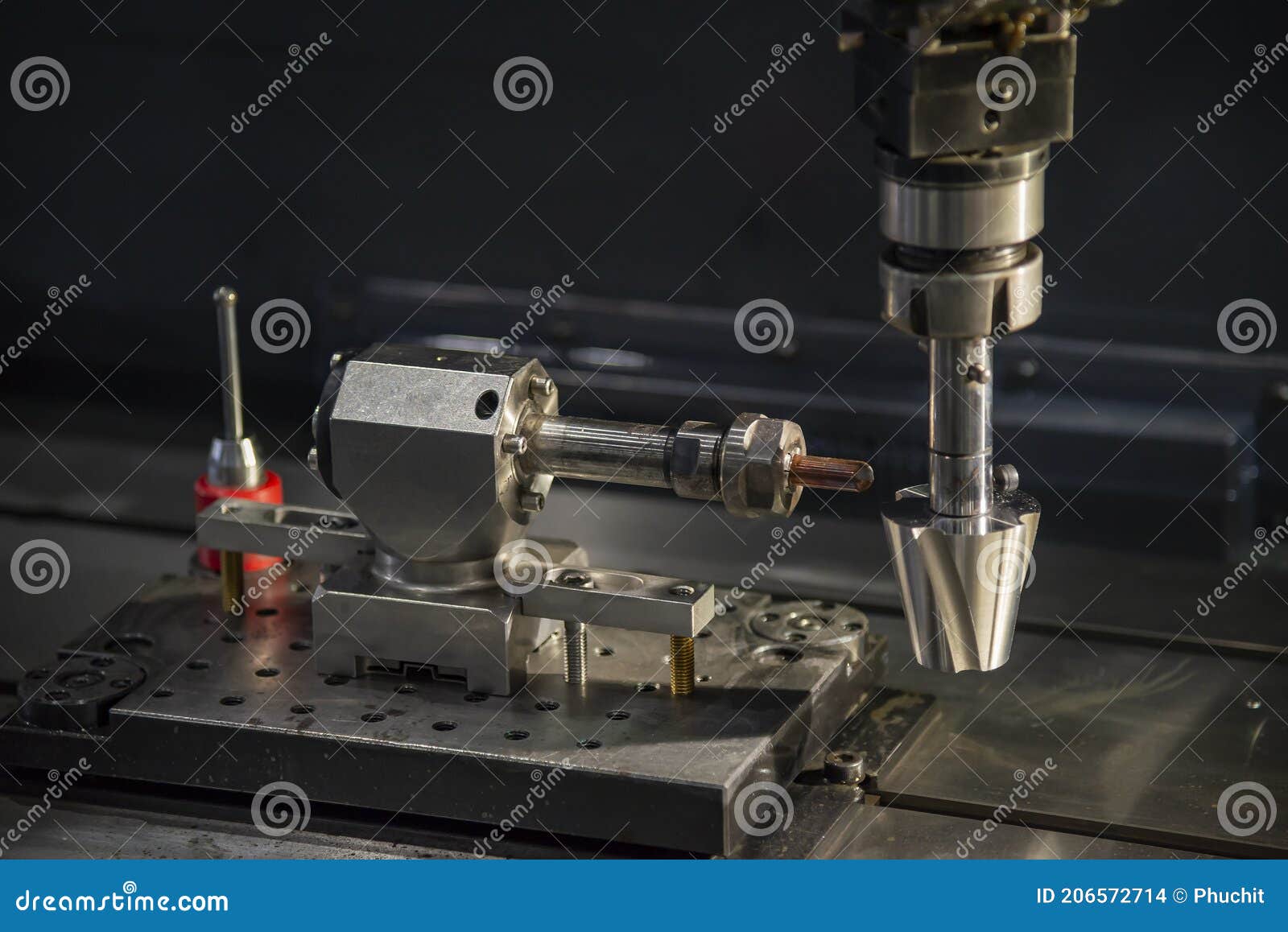 The Sinker EDM Machine Operation with Mold Insert Part. Stock Photo ...