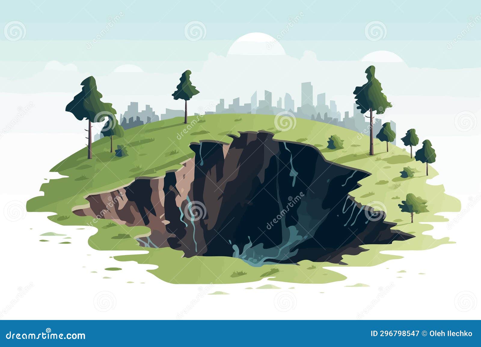Sinkhole Vector Flat Minimalistic Isolated Illustration Stock Vector ...
