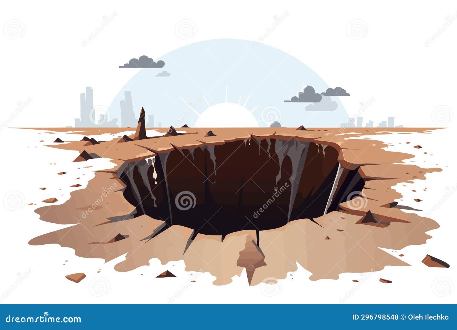 Sinkhole Vector Flat Minimalistic Isolated Illustration Stock ...