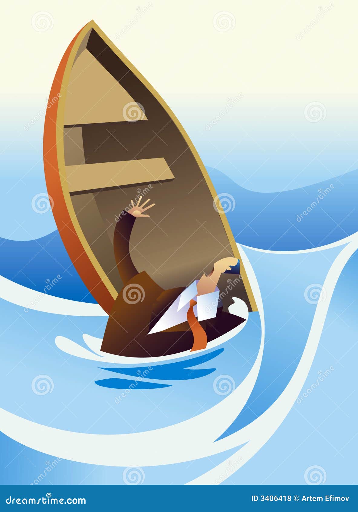 Sinking businessman stock vector. Illustration of water - 3406418