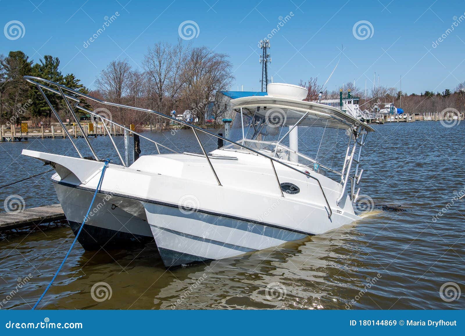 Sinking Catamaran in Boat Slip Stock Image - Image of water, disaster ...