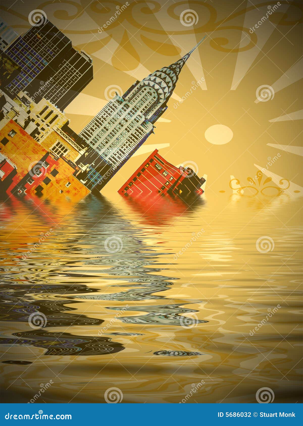 Sinking city editorial photography. Illustration of city - 5686032