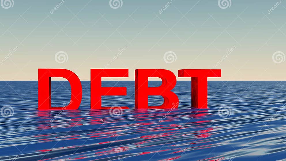 Sinking in debt concept stock illustration. Illustration of finance ...