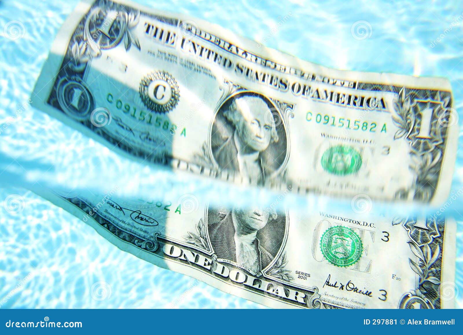 Sinking Dollar stock image. Image of currency, green, loss - 297881