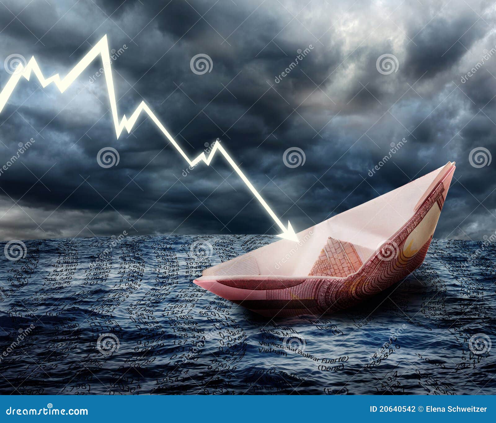 Sinking Euro. Splash Of Coins Falling Into The Water. Coins In The ...