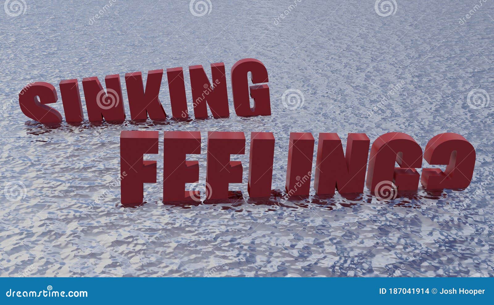 Sinking Feeling. Ocean Drowing Message Stock Illustration ...