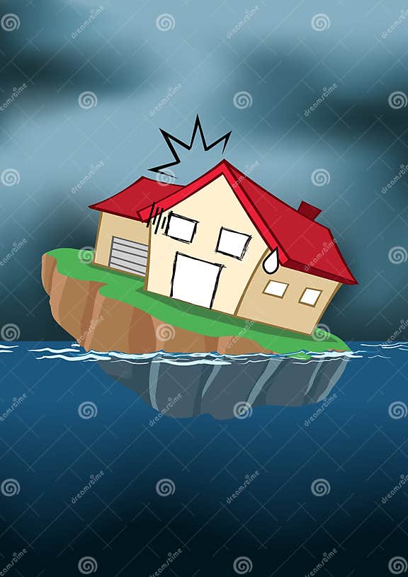 Sinking House stock vector. Illustration of sinking, flood - 20378594