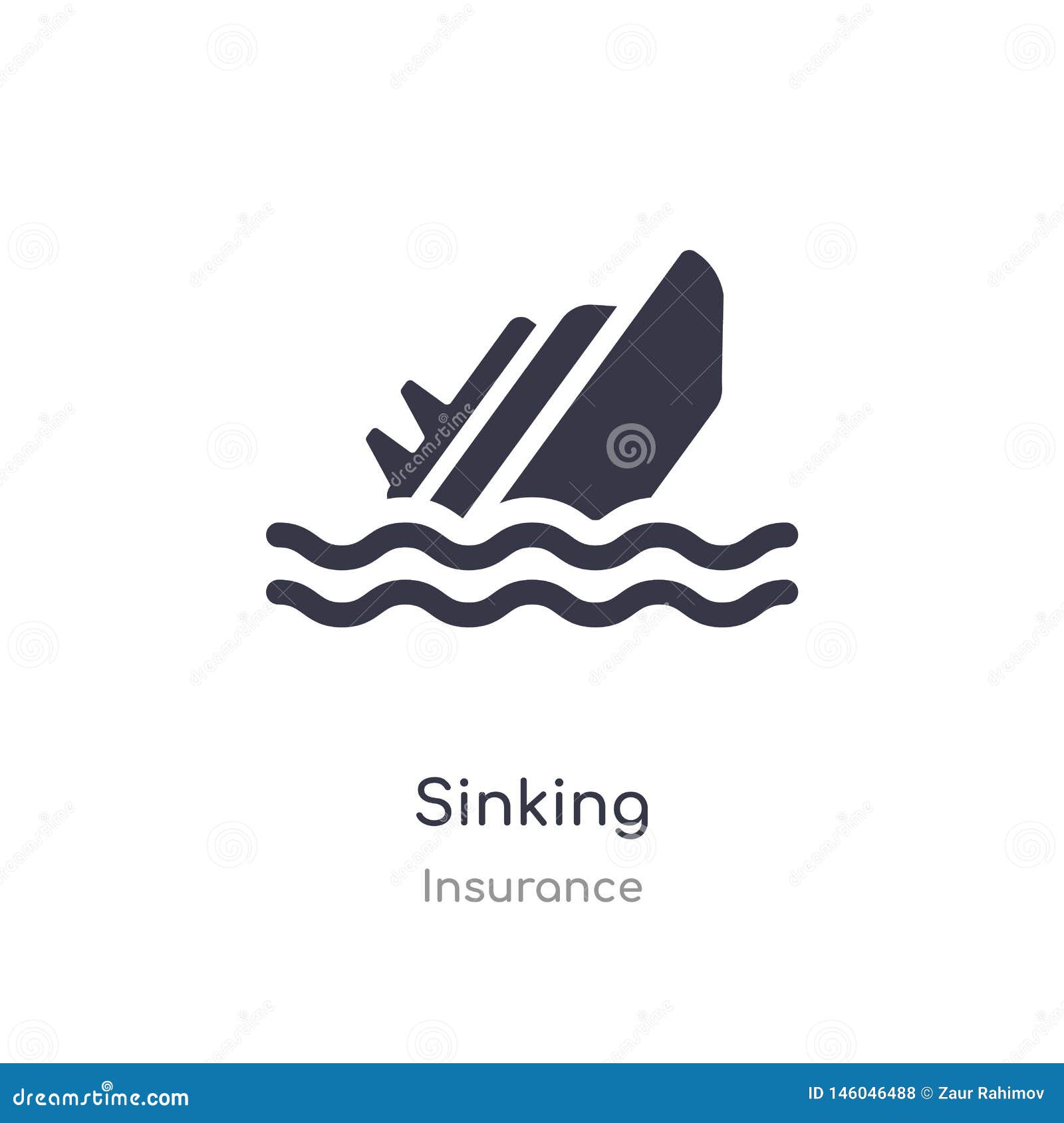 Sinking Icon. Isolated Sinking Icon Vector Illustration from Insurance ...