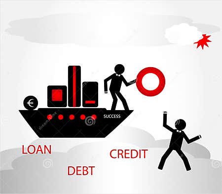 Sinking man in sea stock vector. Illustration of overworking - 20395126