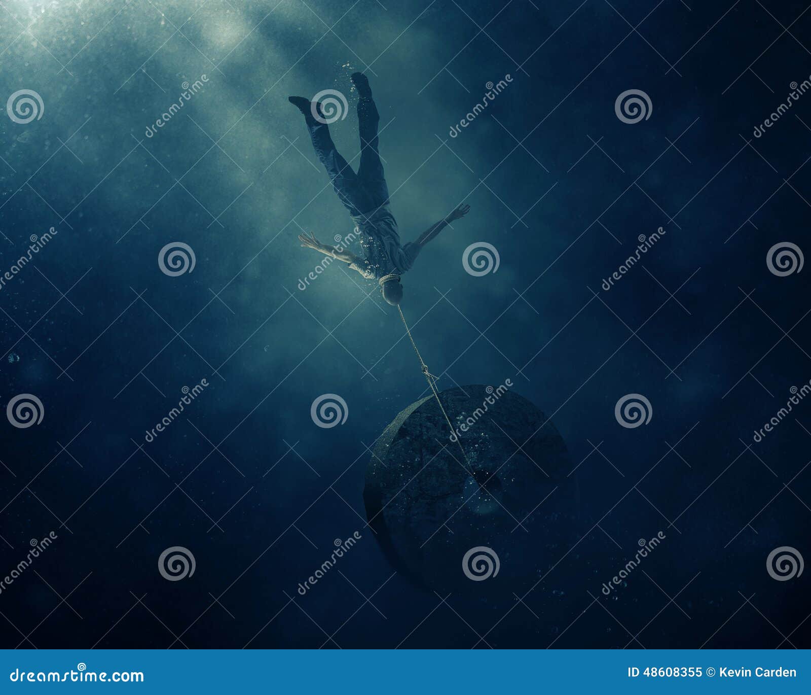 Sinking with a millstone. stock image. Image of millstone - 48608355