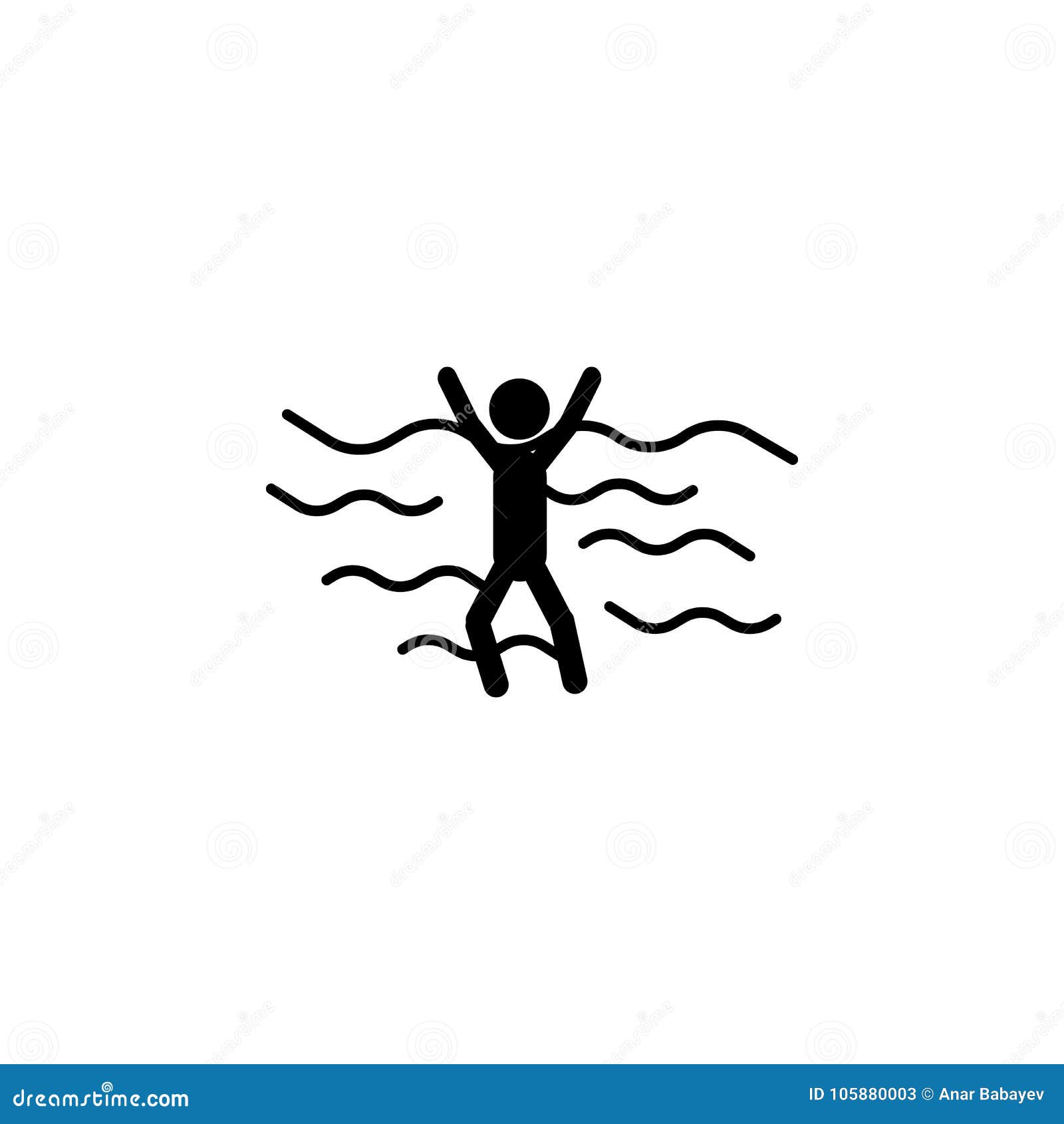 Sinking Person Icon Vector On Multicolored Background Stock Photography ...