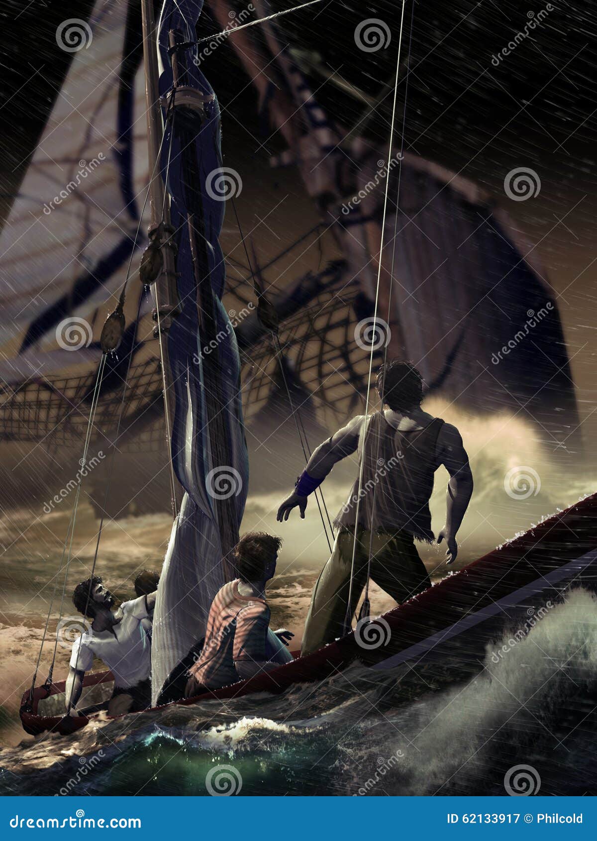 Sinking sailboat stock illustration. Illustration of awesome - 62133917