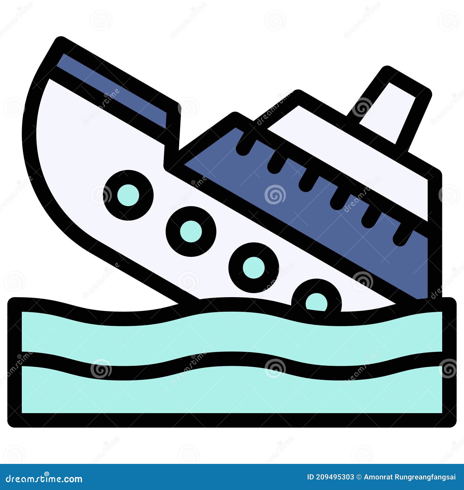 Sinking Ship Icon, Bankruptcy Related Vector Stock Vector ...