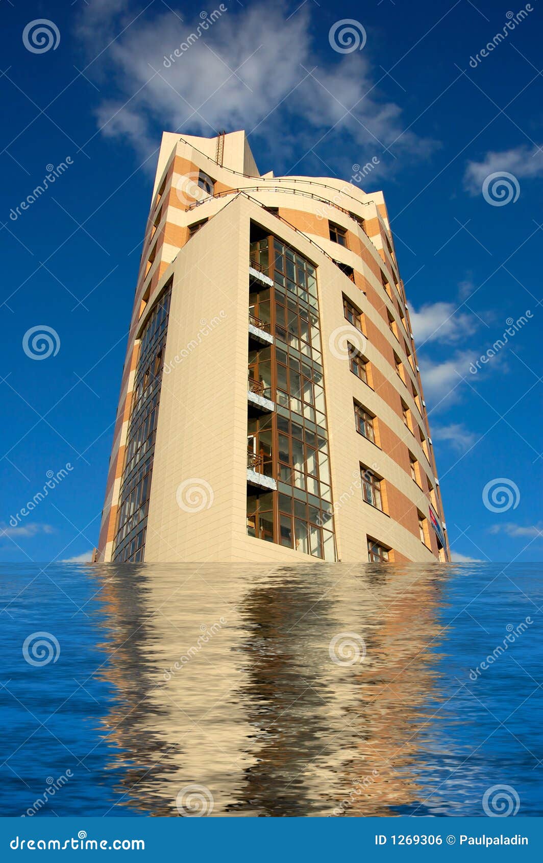 Sinking skyscraper stock photo. Image of highrise, background - 1269306
