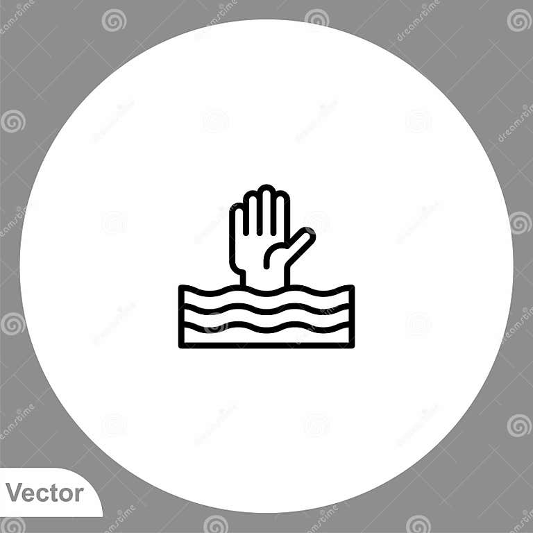 Sinking Vector Icon Sign Symbol Stock Vector - Illustration of ...