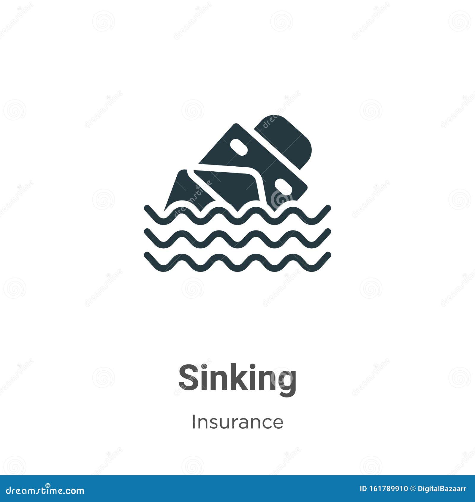 Sinking Vector Icon on White Background. Flat Vector Sinking Icon ...