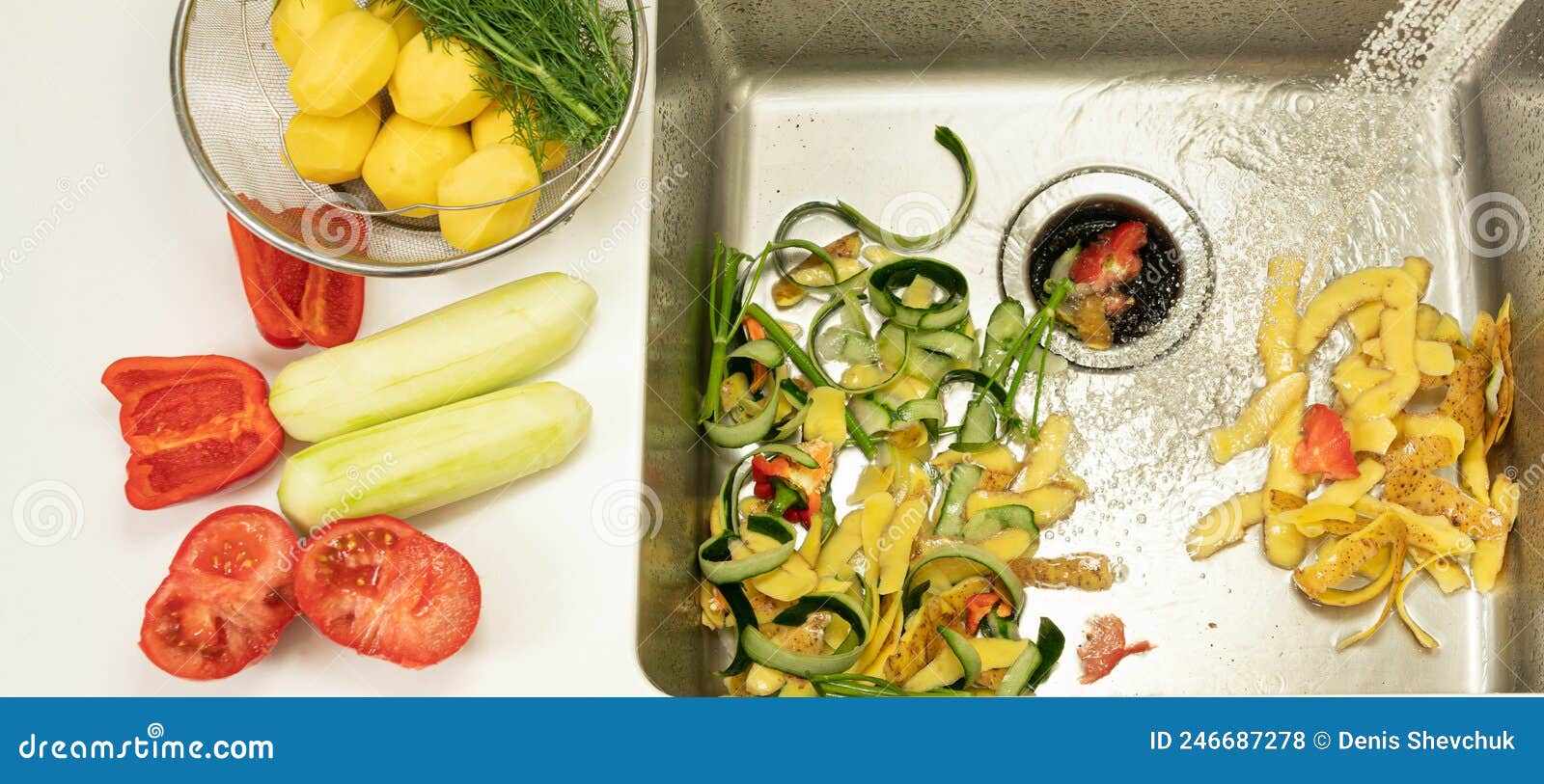 Sinks Disposal in the Modern Sink, Waste Chopper Concept Stock Photo ...