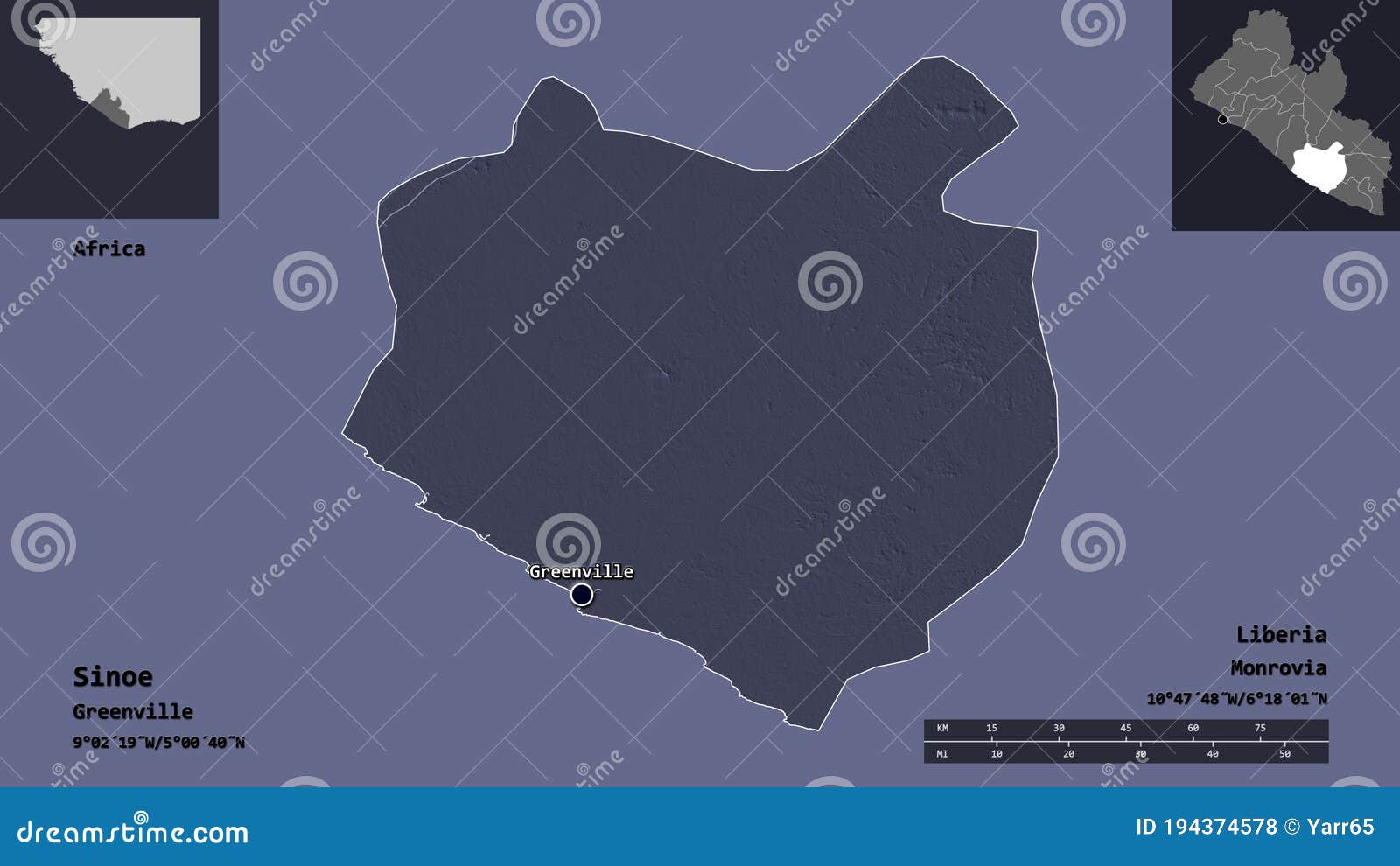 Sinoe, County of Liberia,. Previews. Administrative Stock Illustration ...