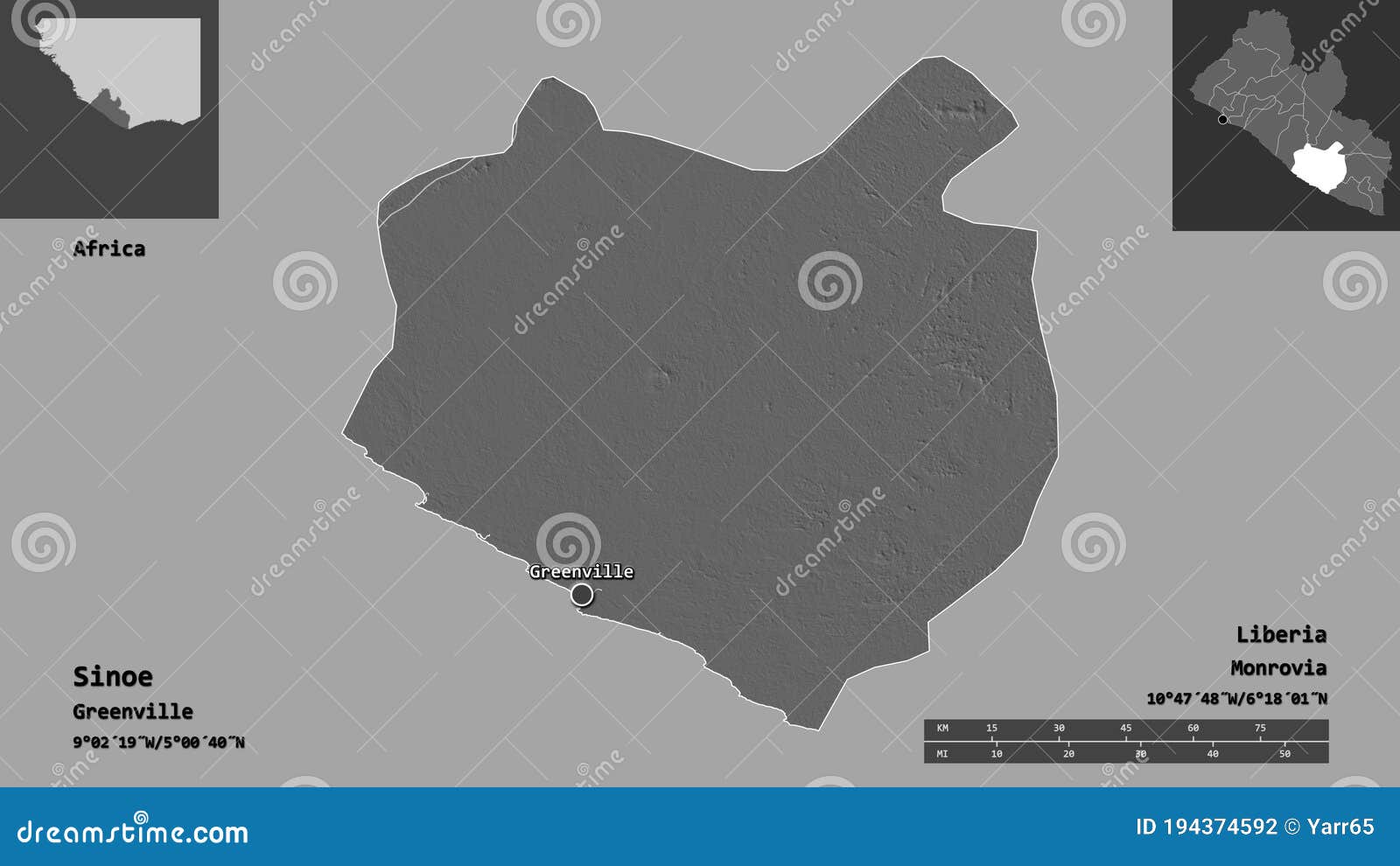 Sinoe, County of Liberia,. Previews. Bilevel Stock Illustration ...