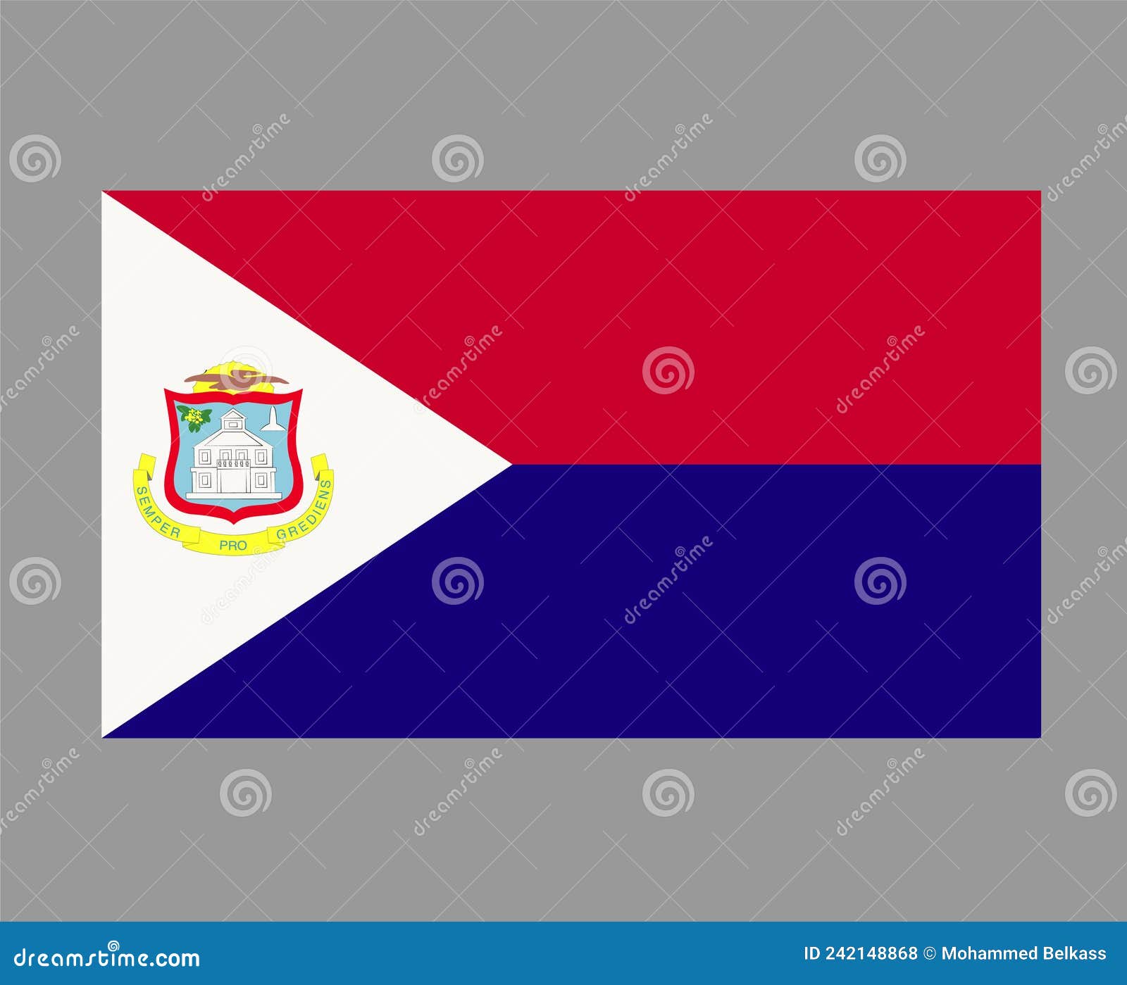 Saint Martin Flag National North America Emblem Symbol Icon Vector ...