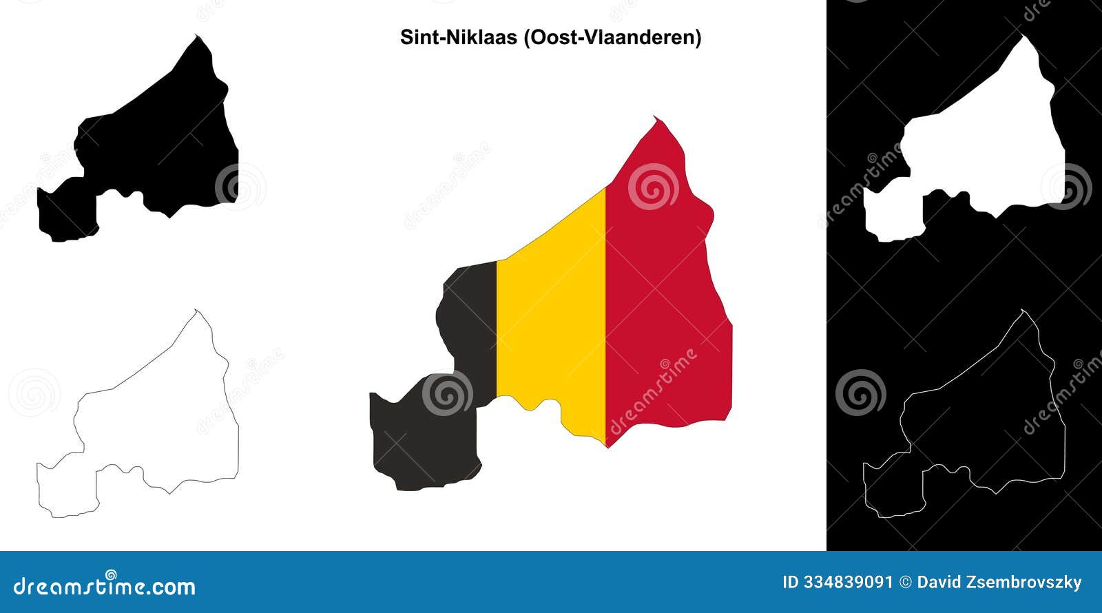 Sint-Niklaas Outline Map Cartoon Vector | CartoonDealer.com #371630983