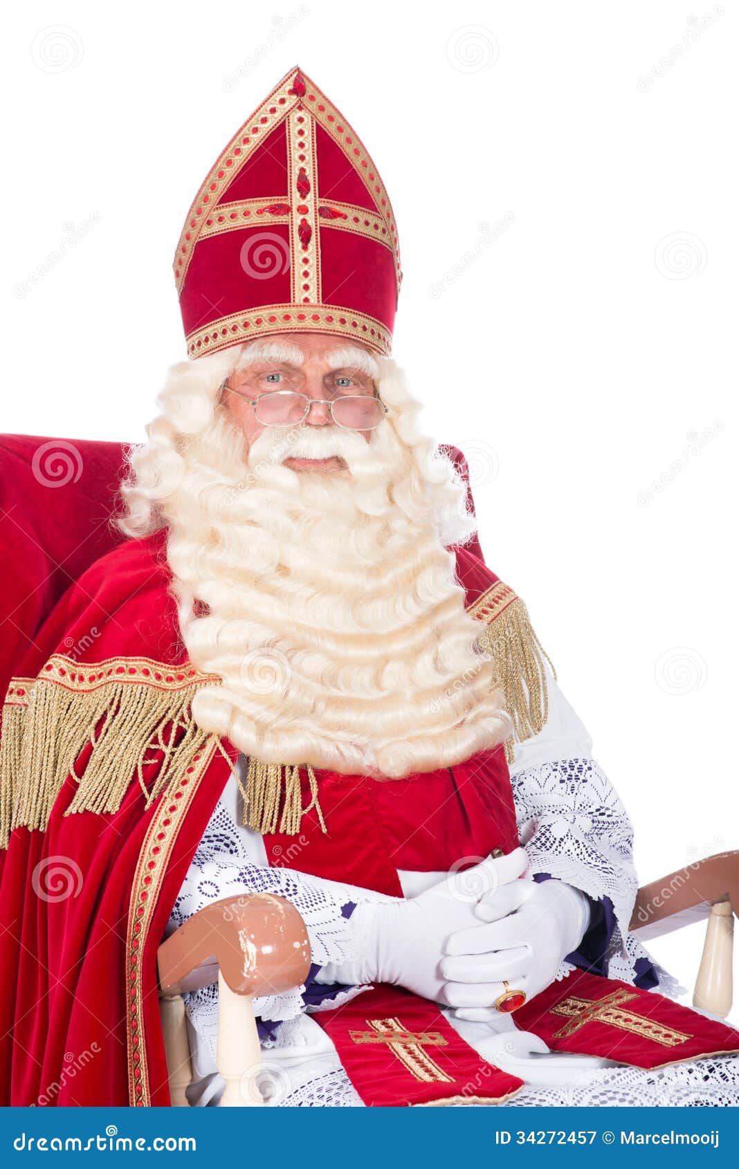 Sinterklaas en su silla imagen de archivo. Imagen de barba - 34272457