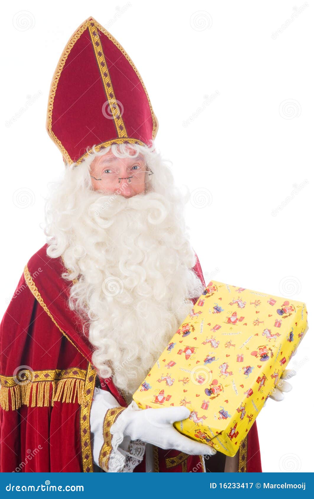 Sinterklaas is Giving a Present Stock Image - Image of seasonal ...