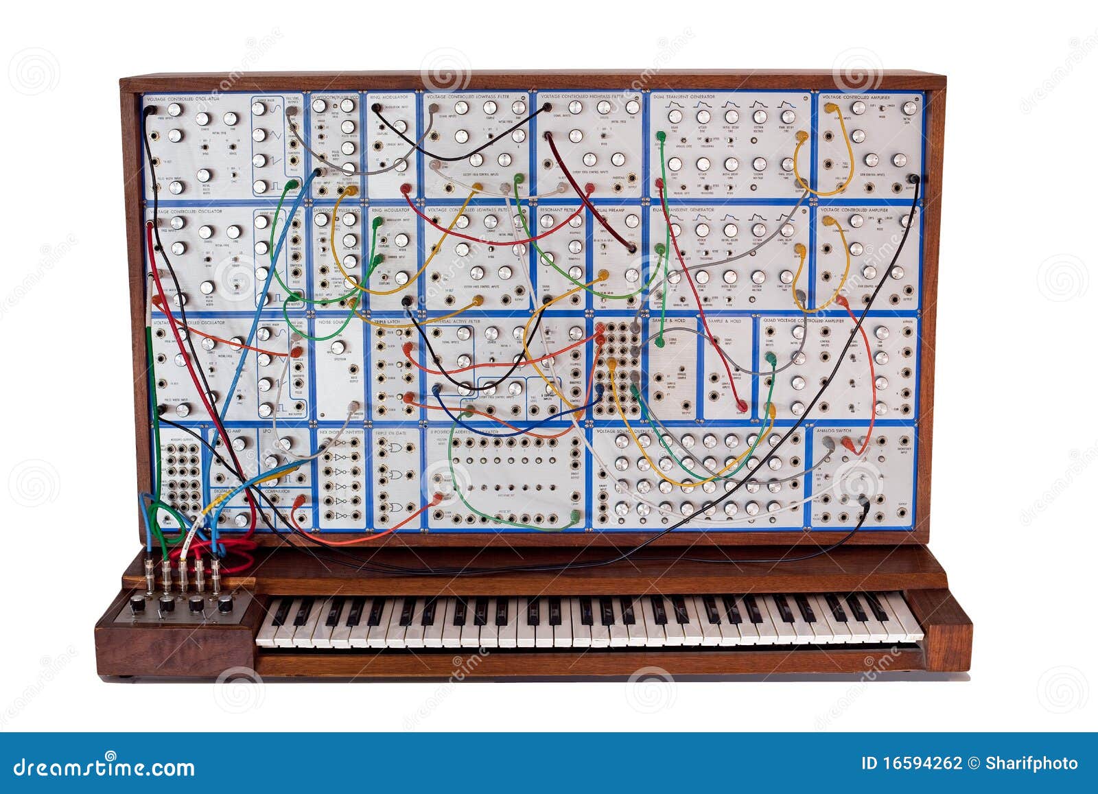 Sintetizador Modular Analogico De La Vendimia Con Patchcords Foto de ...