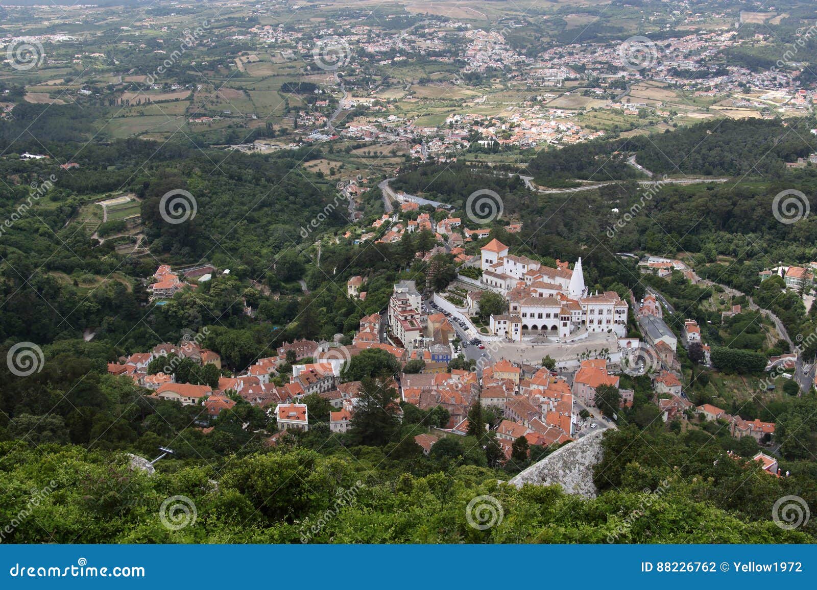 Sintra, View on Ancient Town Stock Photo - Image of architectural ...