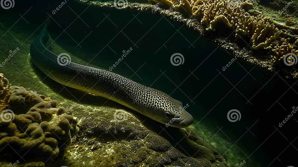 The sinuous form of an eel stock illustration. Illustration of wildlife ...