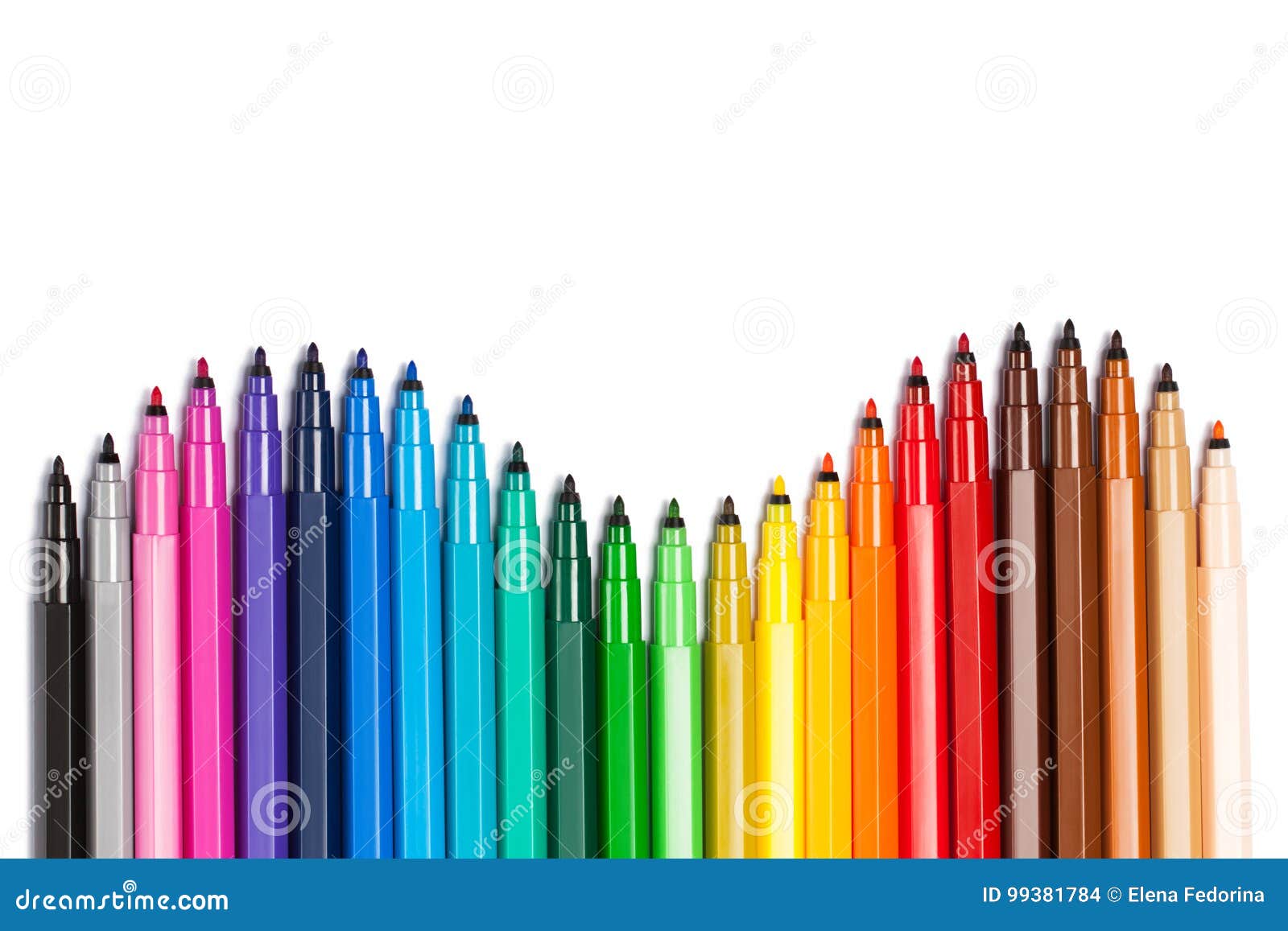 Gradient from Open Felt Tip Pens Stock Photo - Image of education ...
