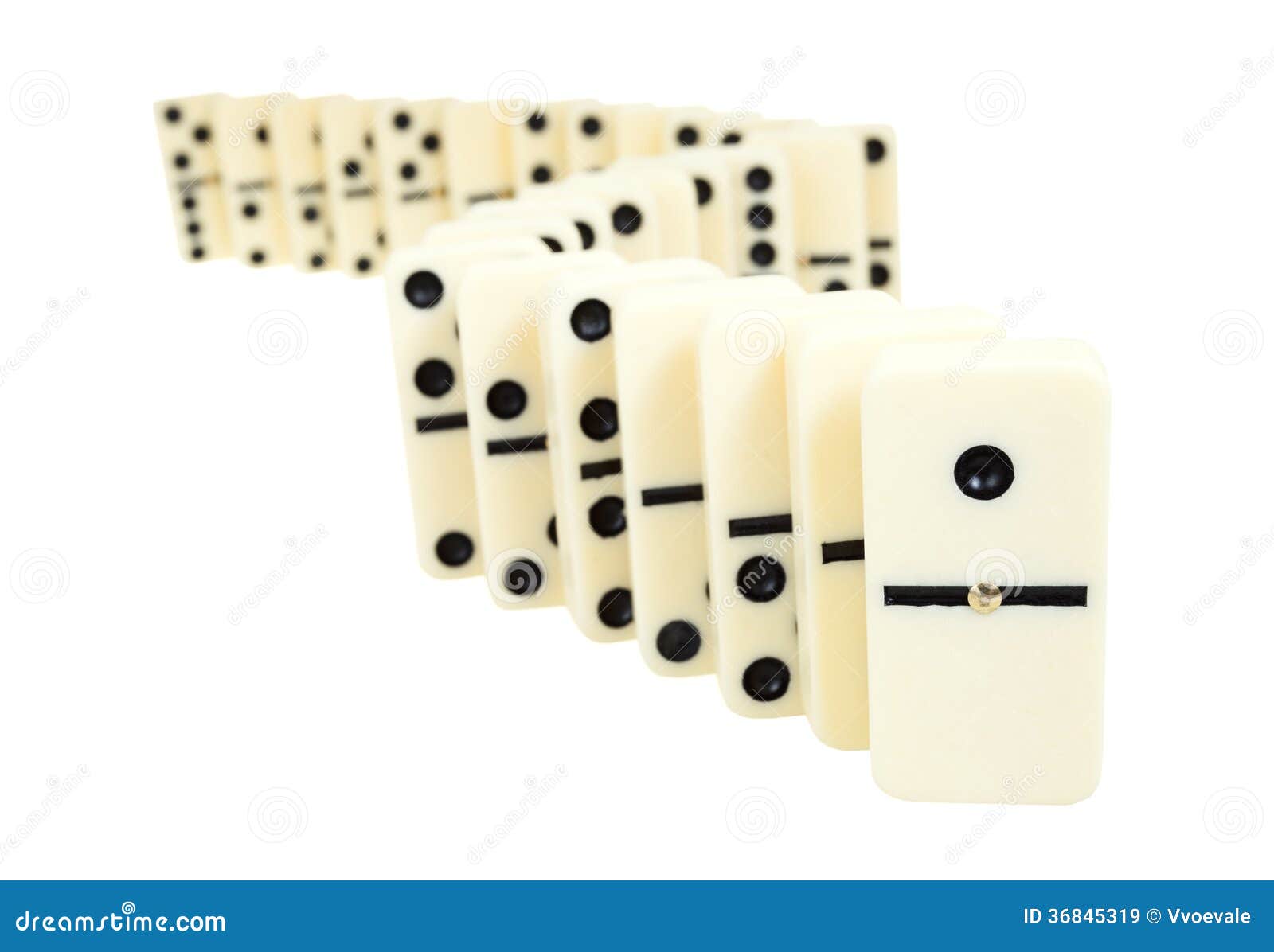 Sinuous Line from Dominoes Isolated Stock Image - Image of curve ...