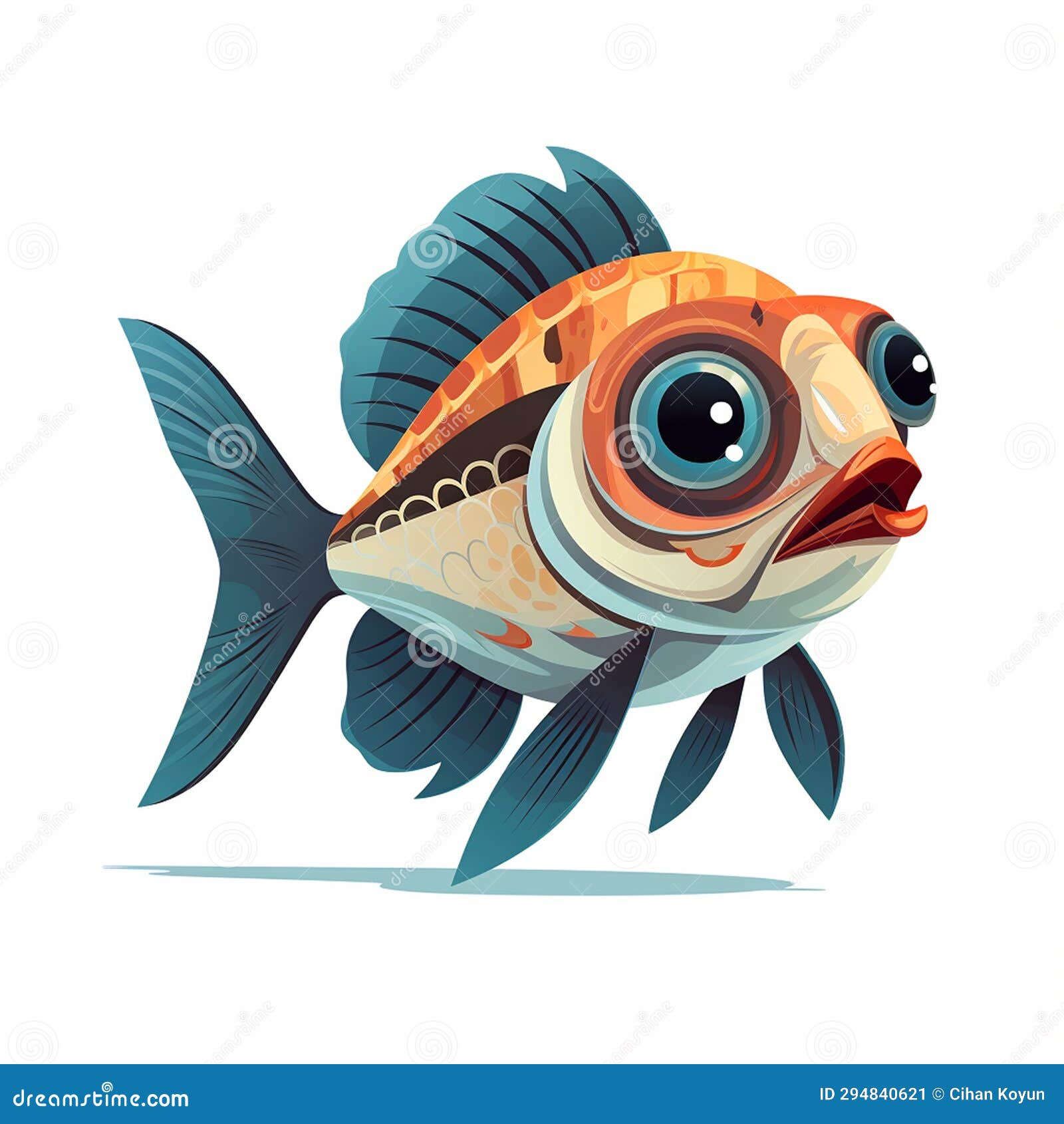 Sinuous Moray Eel Swimming in a Cave Stock Illustration - Illustration ...