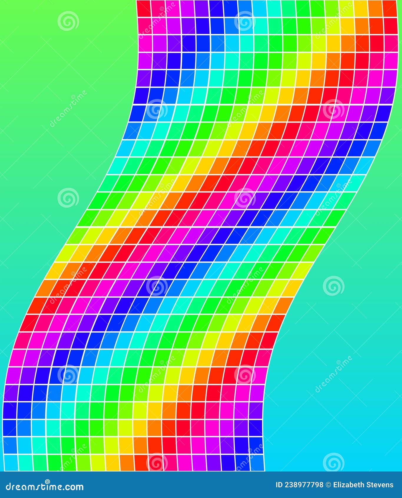 A Sinuous Rainbow Grid is Ready for Summer Fun Stock Illustration ...