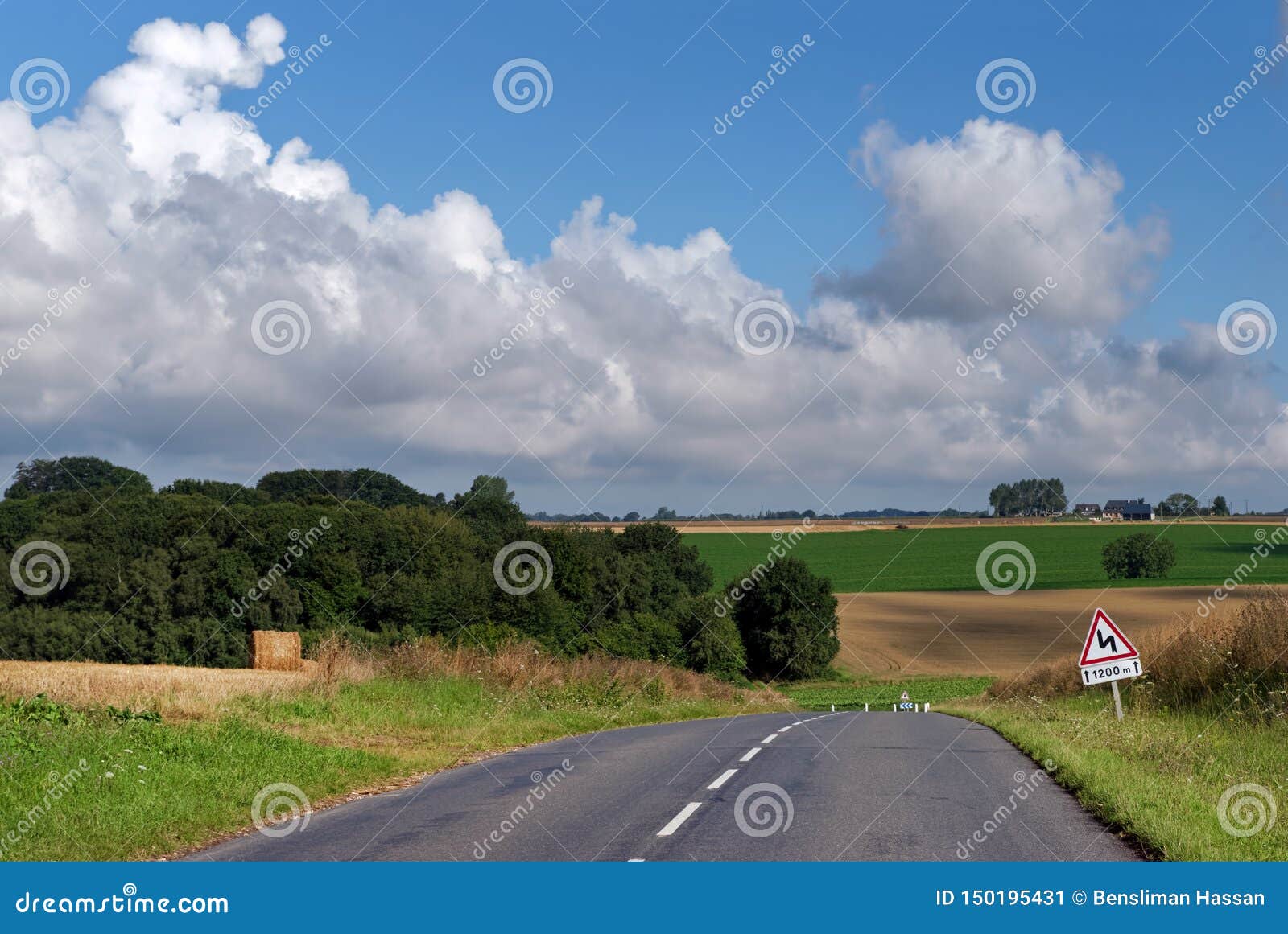 Sinuous Road in Normandy Hill Stock Image - Image of country, travel ...