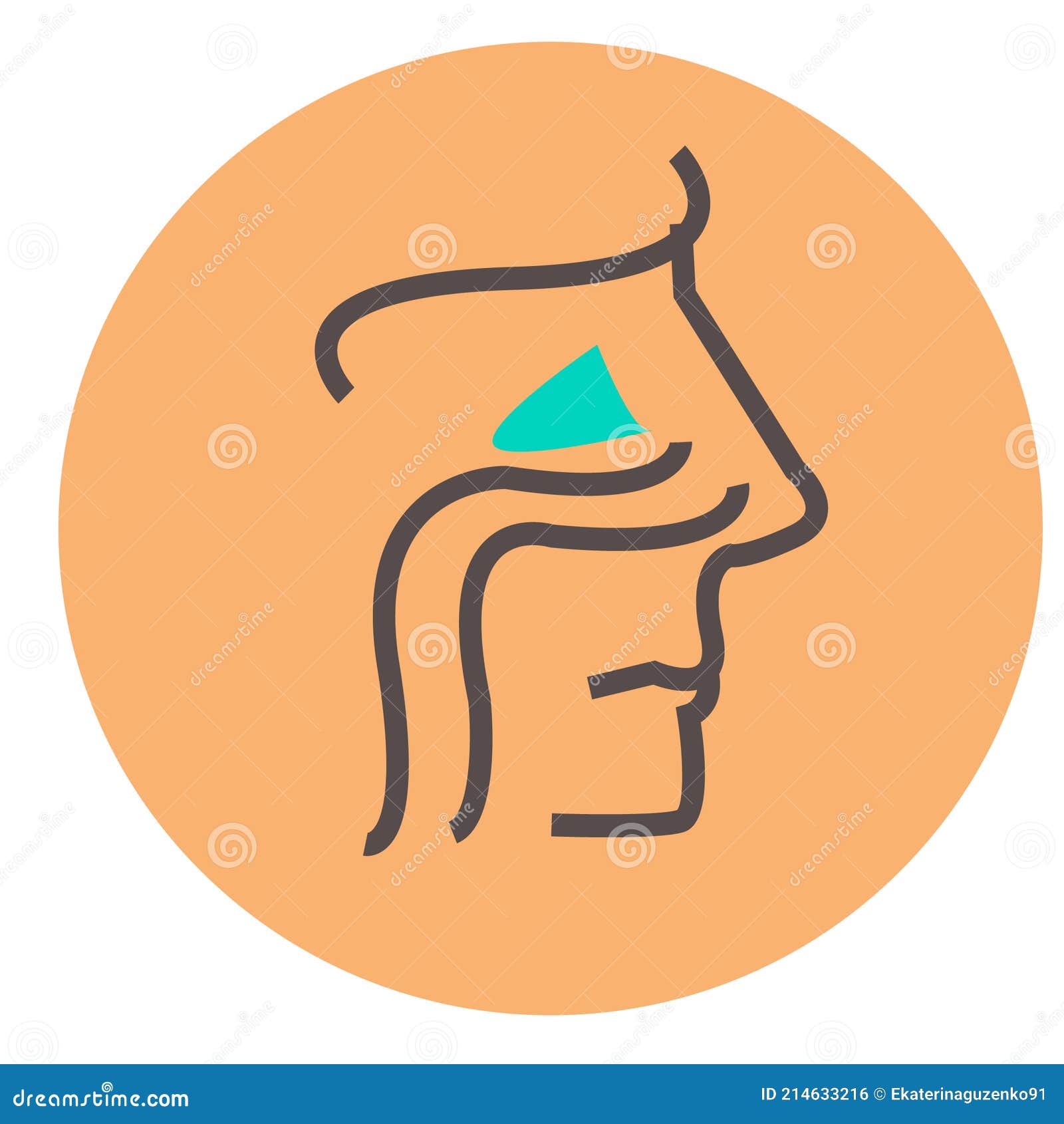 Sinuses and Location on the Head of a Human Icon Stock Vector ...