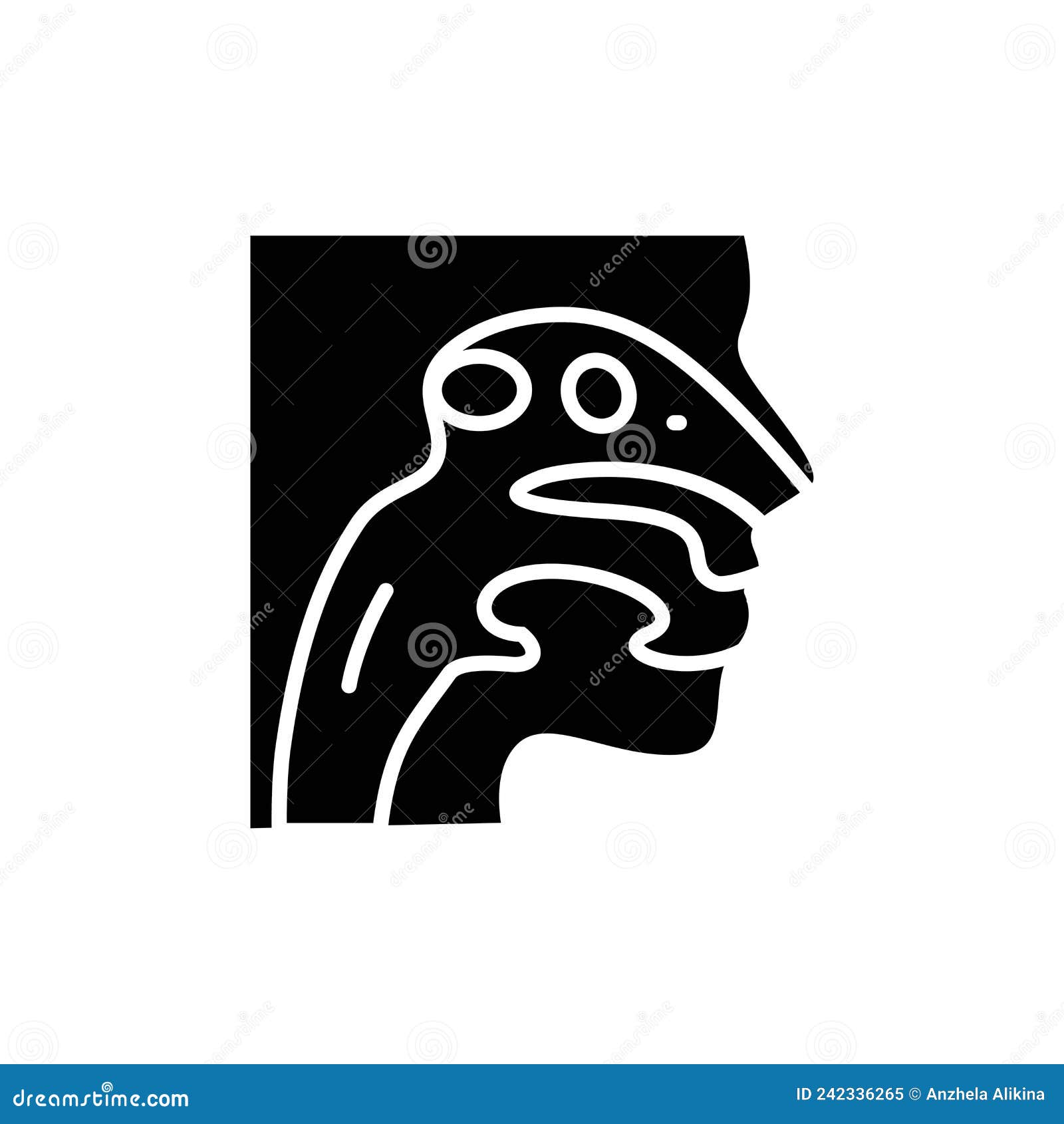 Sinusitis Color Line Icon Human Diseases Vector Illustration