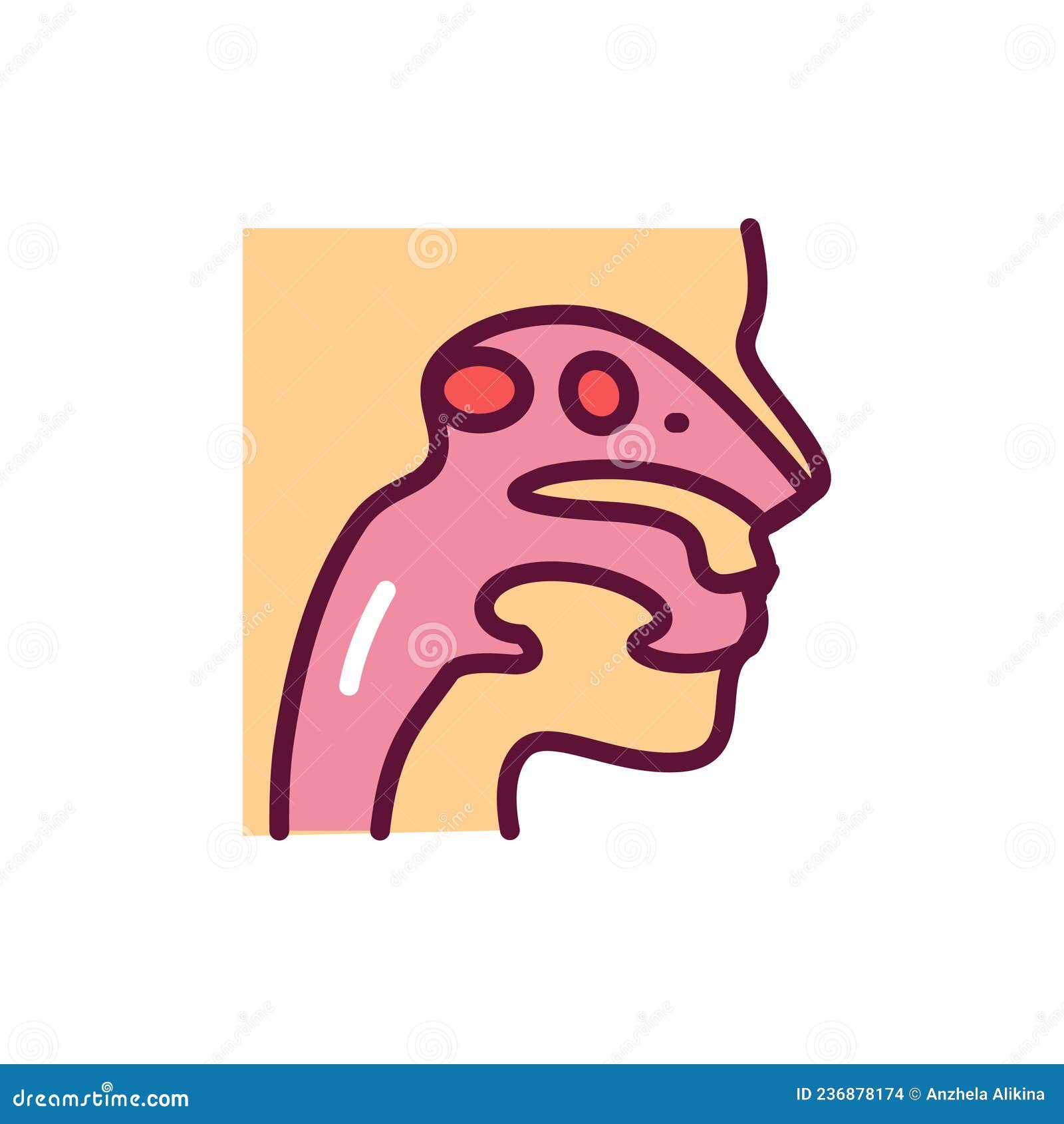 Sinusitis Line Icon Isolated Vector Element Stock Vector