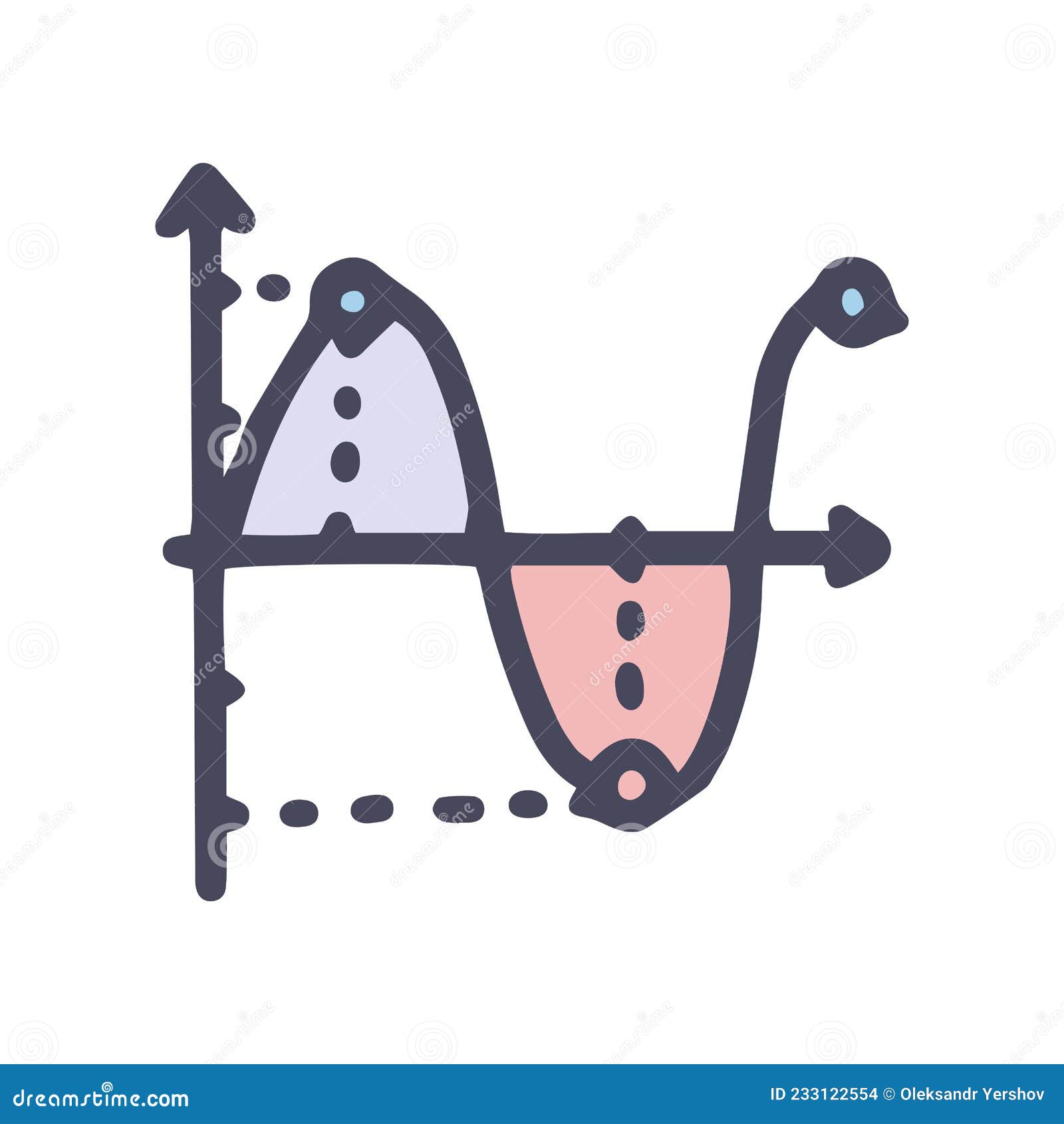 Sinusoid Plot Line Vector Doodle Simple Icon | CartoonDealer.com #233823395