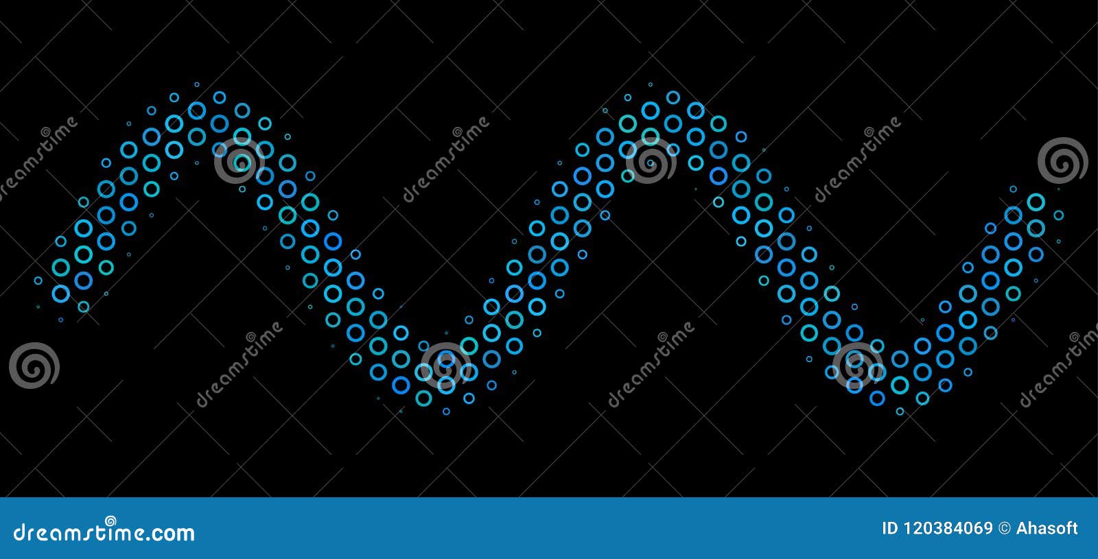 Sinusoid Wave With Point Vector Icon. Curve Line Infographic. Stock ...