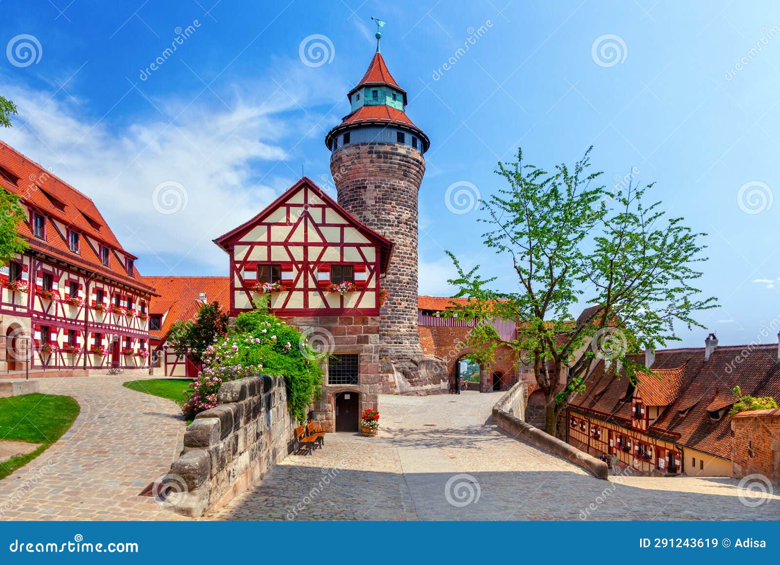 Sinwell Tower (Sinwellturm) in Nuremberg Castle Stock Image - Image of ...