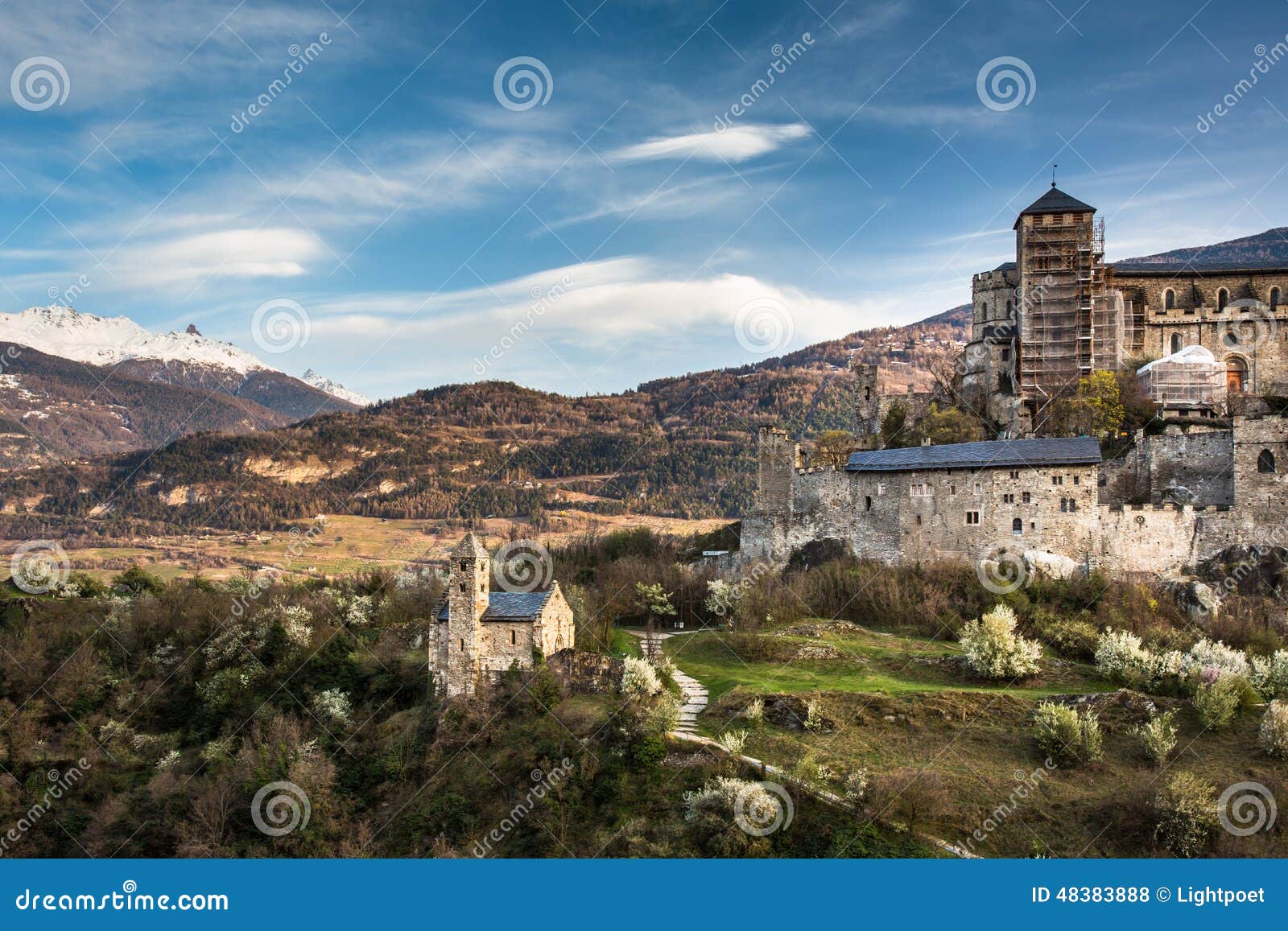 Sion, Switzerland - Valere Castle Stock Photo - Image of famous, crown ...