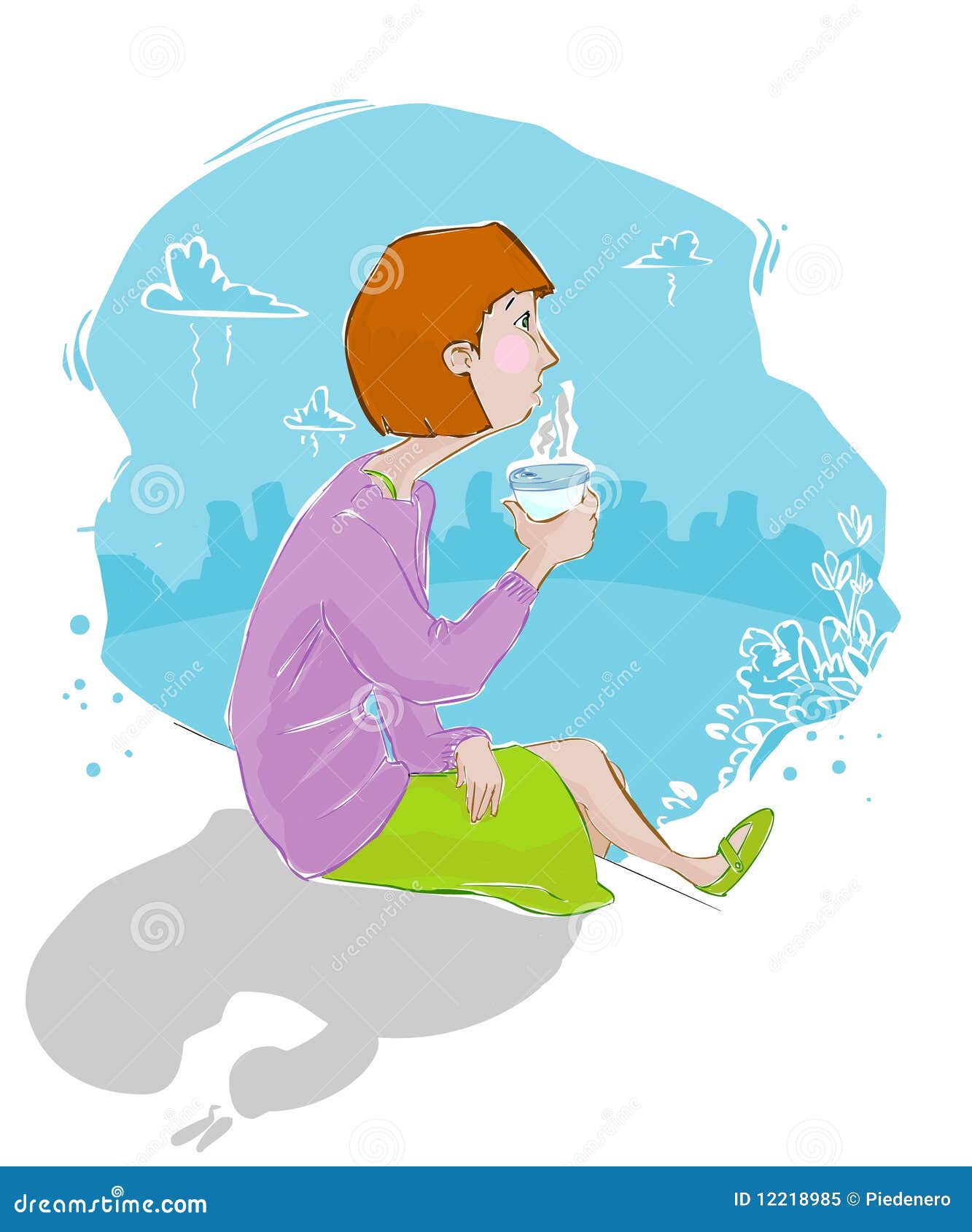 Sip my tea stock vector. Illustration of drink, pause - 12218985
