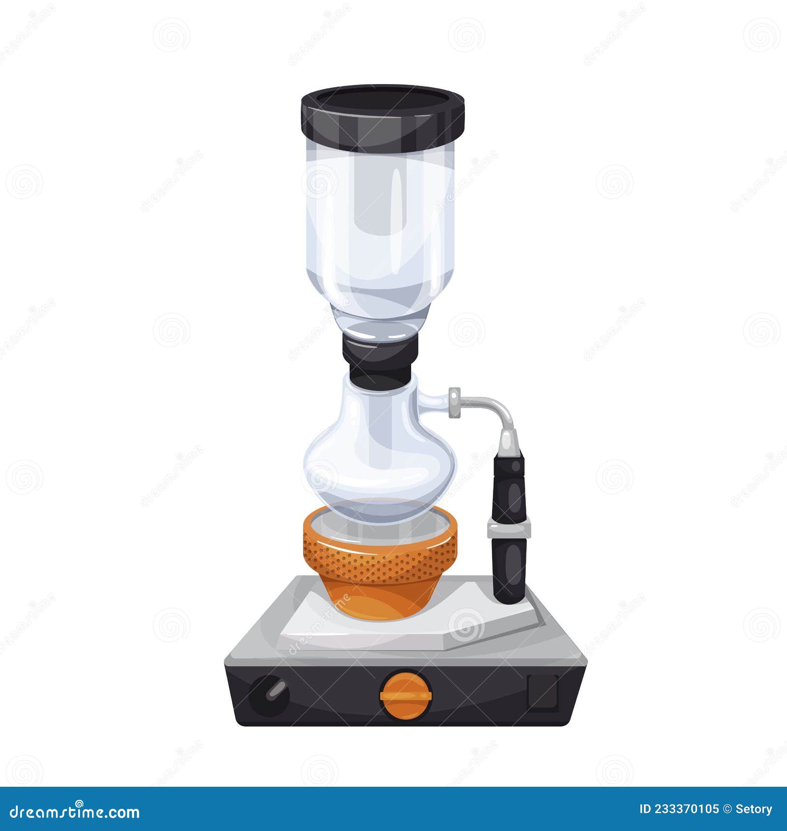 Siphon method coffee maker stock vector. Illustration of cafe - 233370105