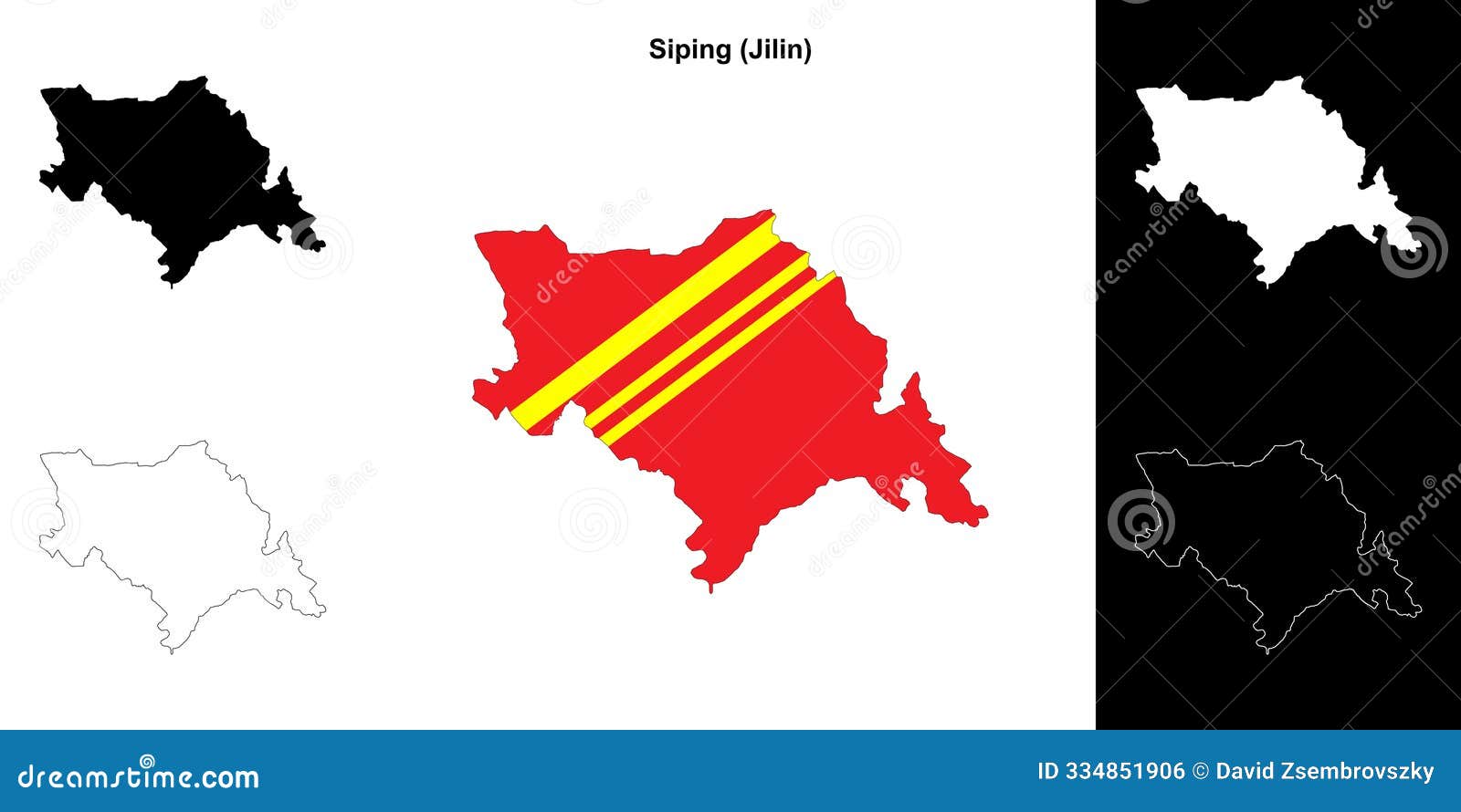 Siping outline map stock illustration. Illustration of area - 334851906