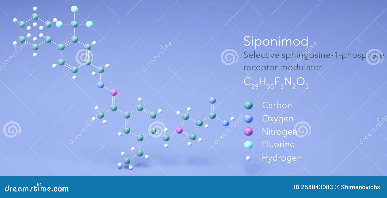 Siponimod S1Pr1 Modulator Molecule Structural Chemical Clipart And ...