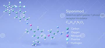 Siponimod, Molecular Structures, S1PR1 Modulator, 3d Model, Structural ...