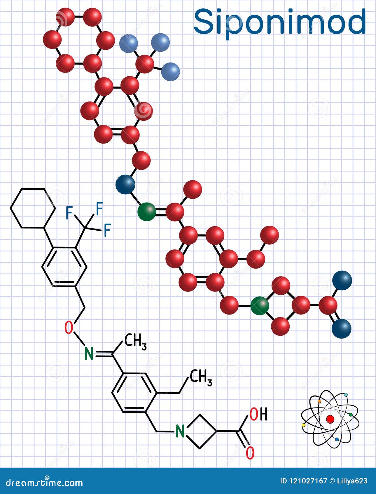 Siponimod, Molecular Structures, S1PR1 Modulator, 3d Model, Structural ...